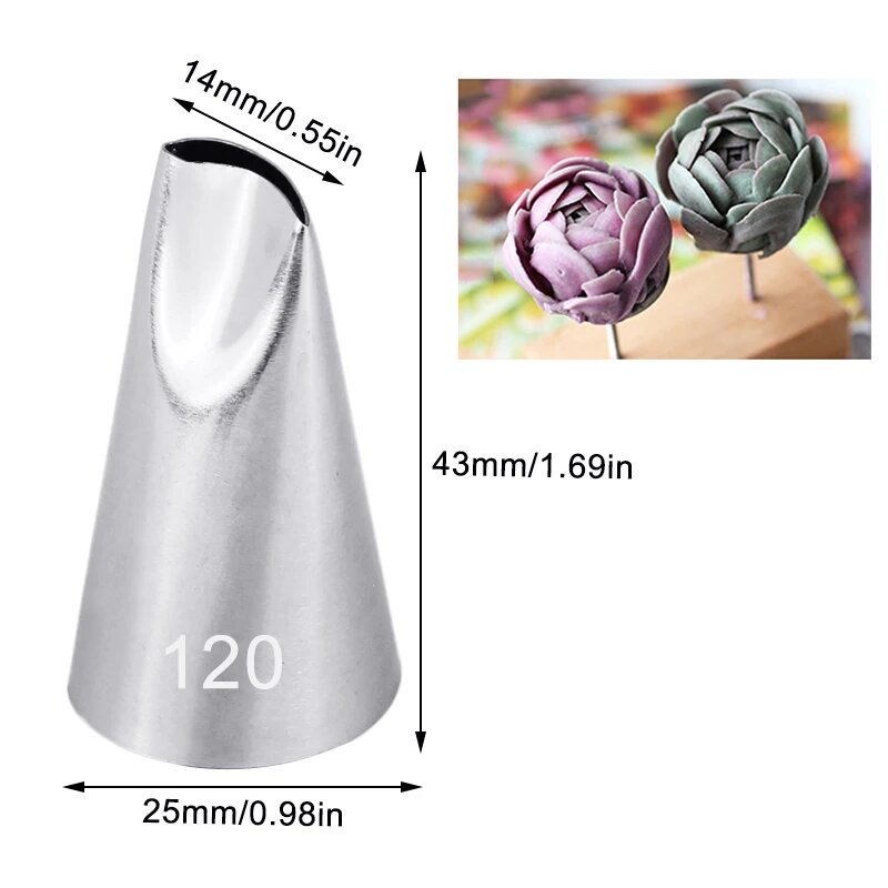 1 шт, насадки с листьями розы, насадки для глазури из нержавеющей стали, насадки для кондитерских изделий, инструменты для украшения выпечки торта из помадки