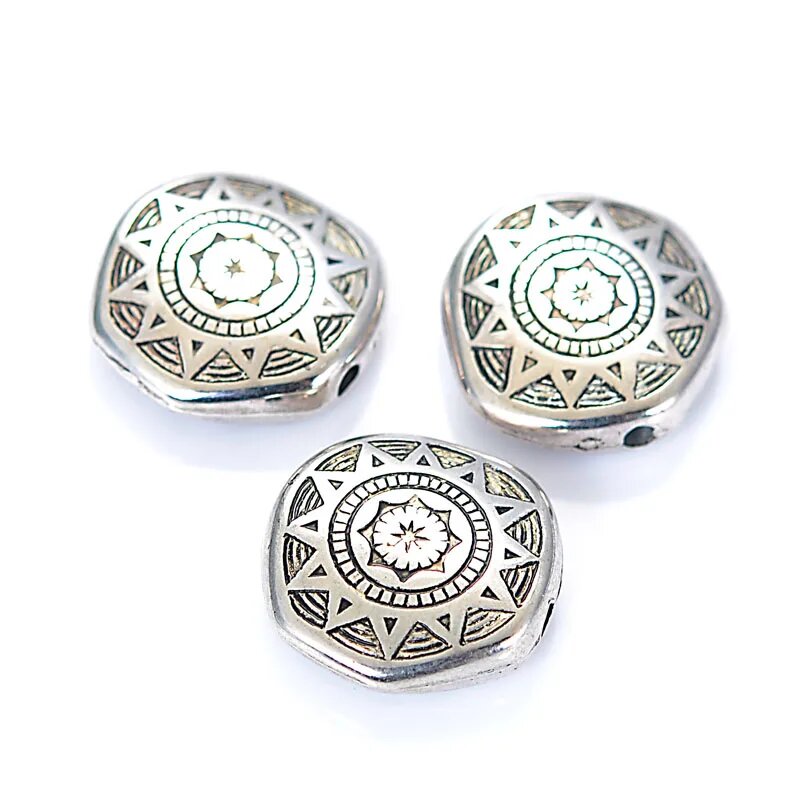 Бусины Antique Silver, 18 мм, 3 шт.