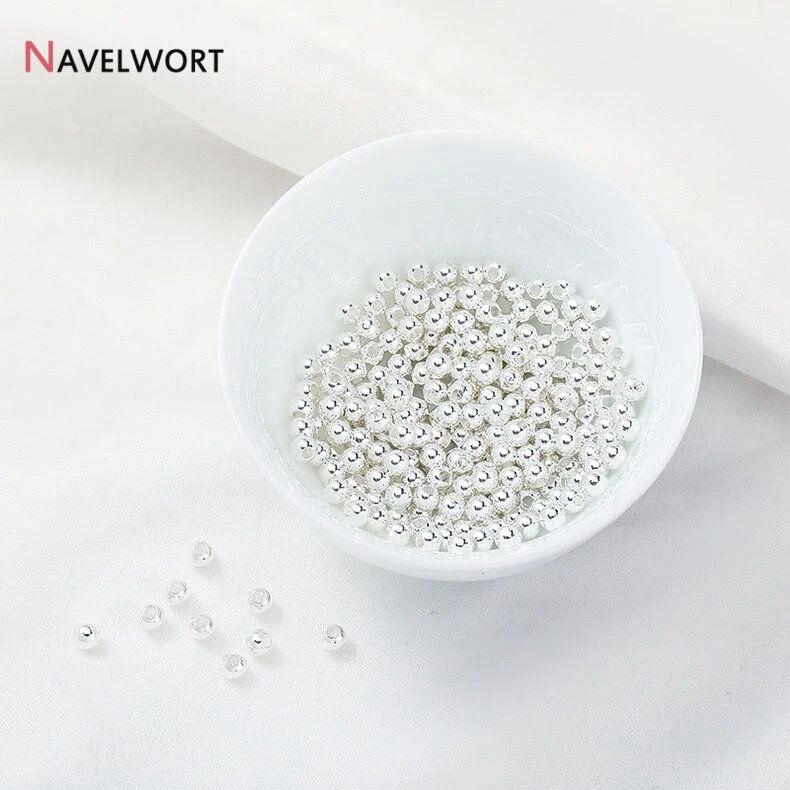 Золотые латунные разделительные бусины NAVELWORT 100 шт 2.5mm - 100 pieces, Silver plated