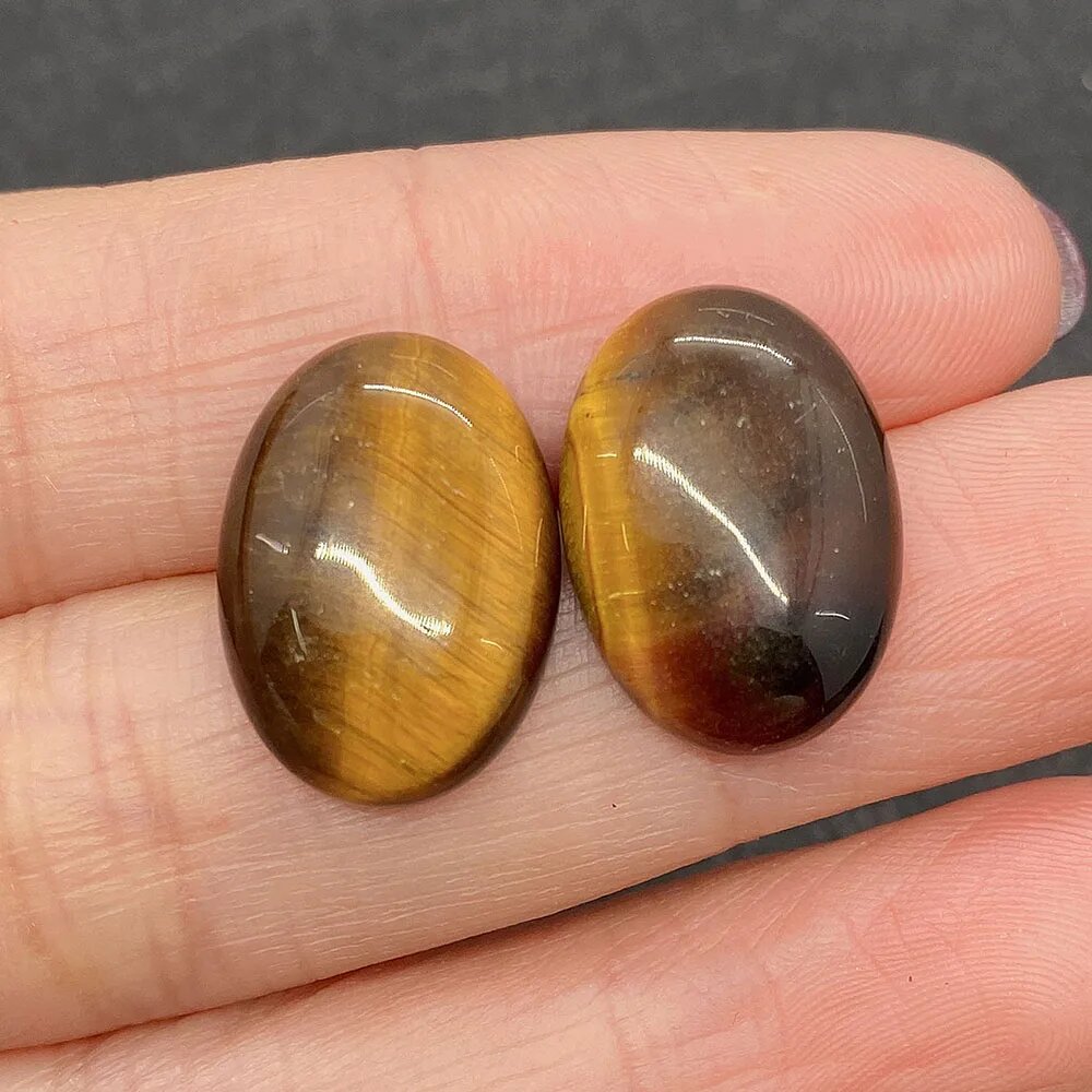 Кабошоны тигровый глаз, красный агат, 5 шт. Tiger eye-5pcs