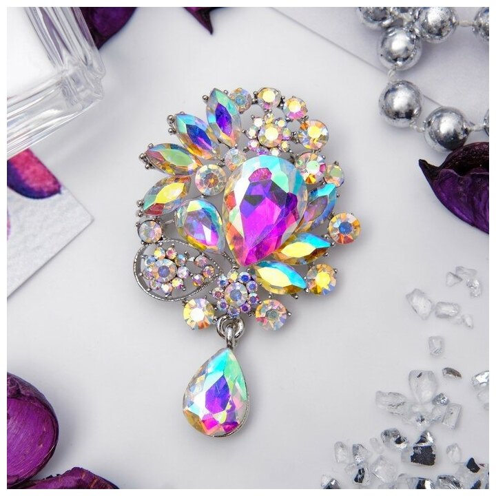 Брошь, стразы, стекло
