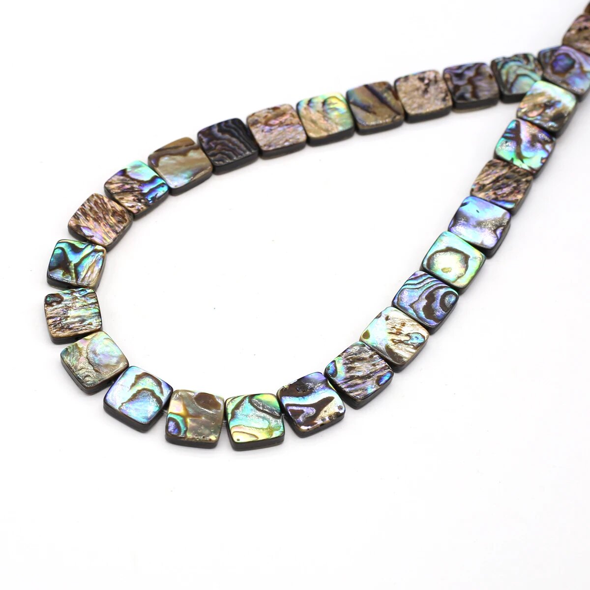 Натуральные квадратные бусины из ракушек абалона, россыпью, для дизайнерских украшений, 12 мм