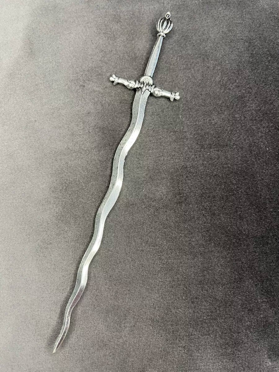 Заколка-шпилька для волос NES "Меч Колдовской", металл, серебристый