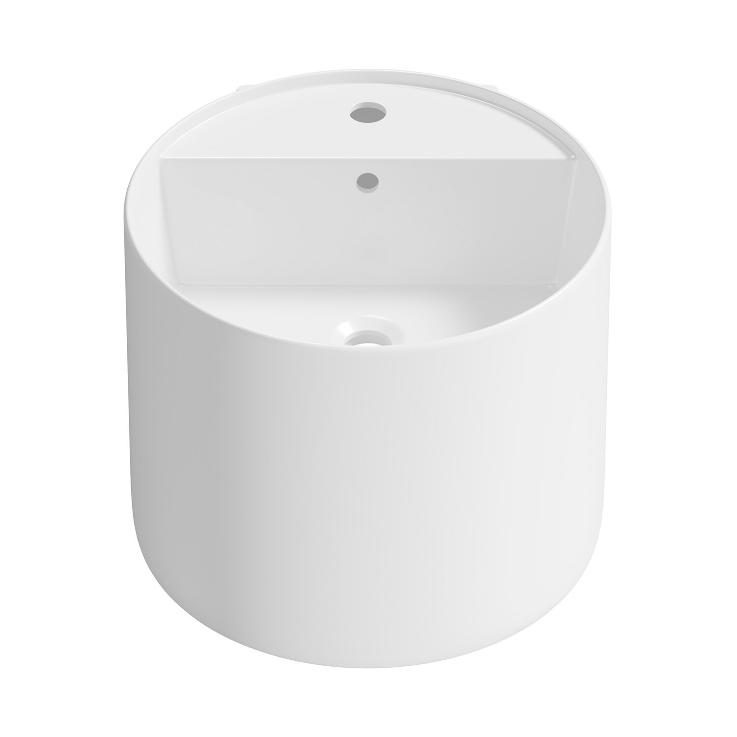 Подвесная раковина в ванную комнату Wellsee M1 Limited Edition 31880200S: круглая раковина, ширина умывальника 45 см, цвет глянцевый белый