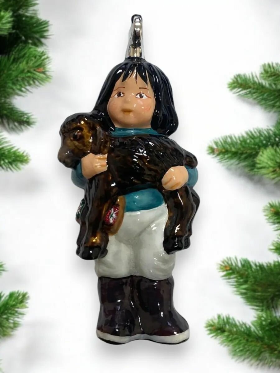 Игрушка на елку Монгольский мальчик, 9см