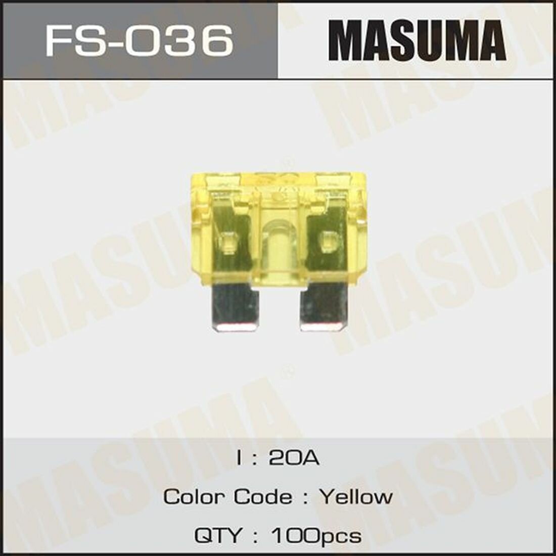 Предохранитель флажковый Стандарт 20А Masuma FS036 10шт.