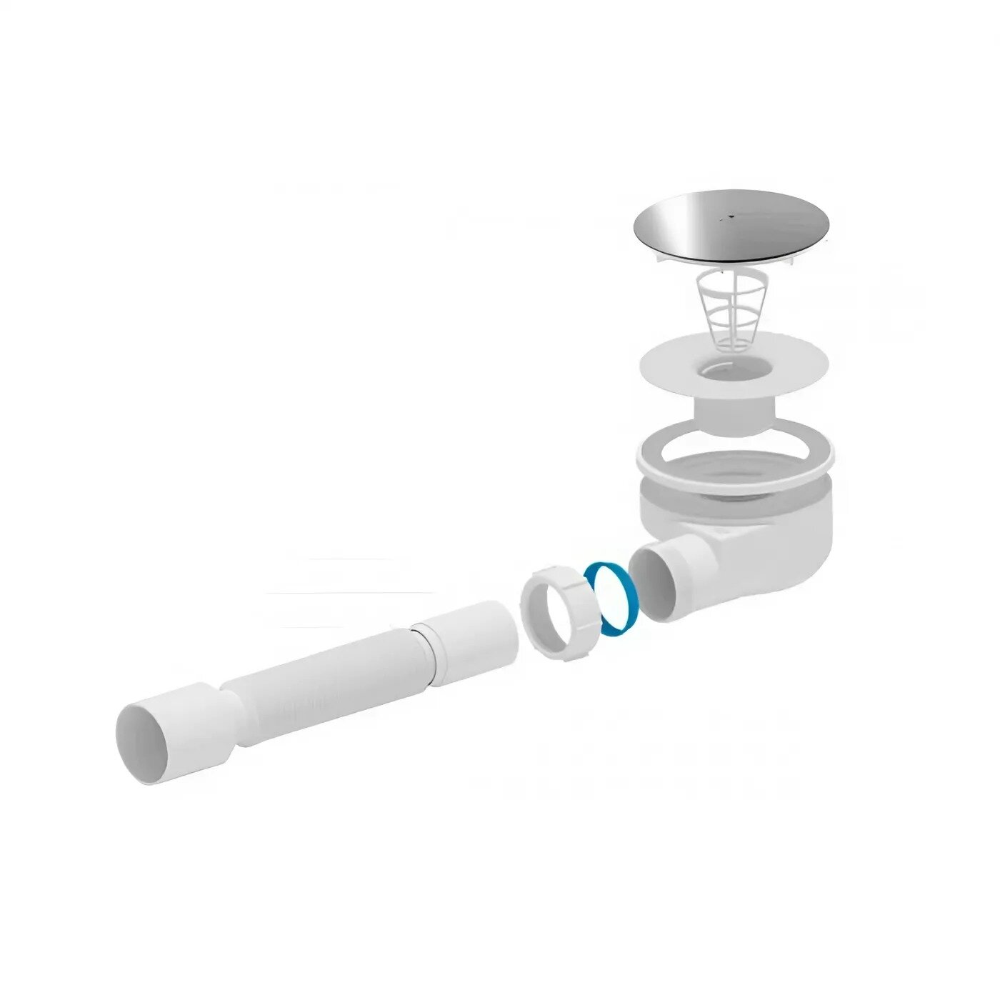 Сифон для поддона 1 1/2"x90/40 h=53мм с гофрой 40х50 слив крышка D=115мм АНИ Пласт E355C