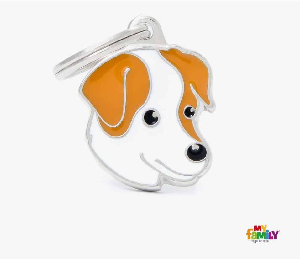 Адресник для собак под гравировку средний My Family Colors Джек-рассел-терьер цветной