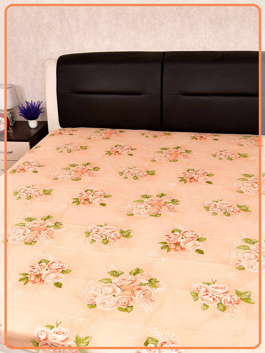 Простыня Шуйская бязь Роза персиковая 6744-2 180х210