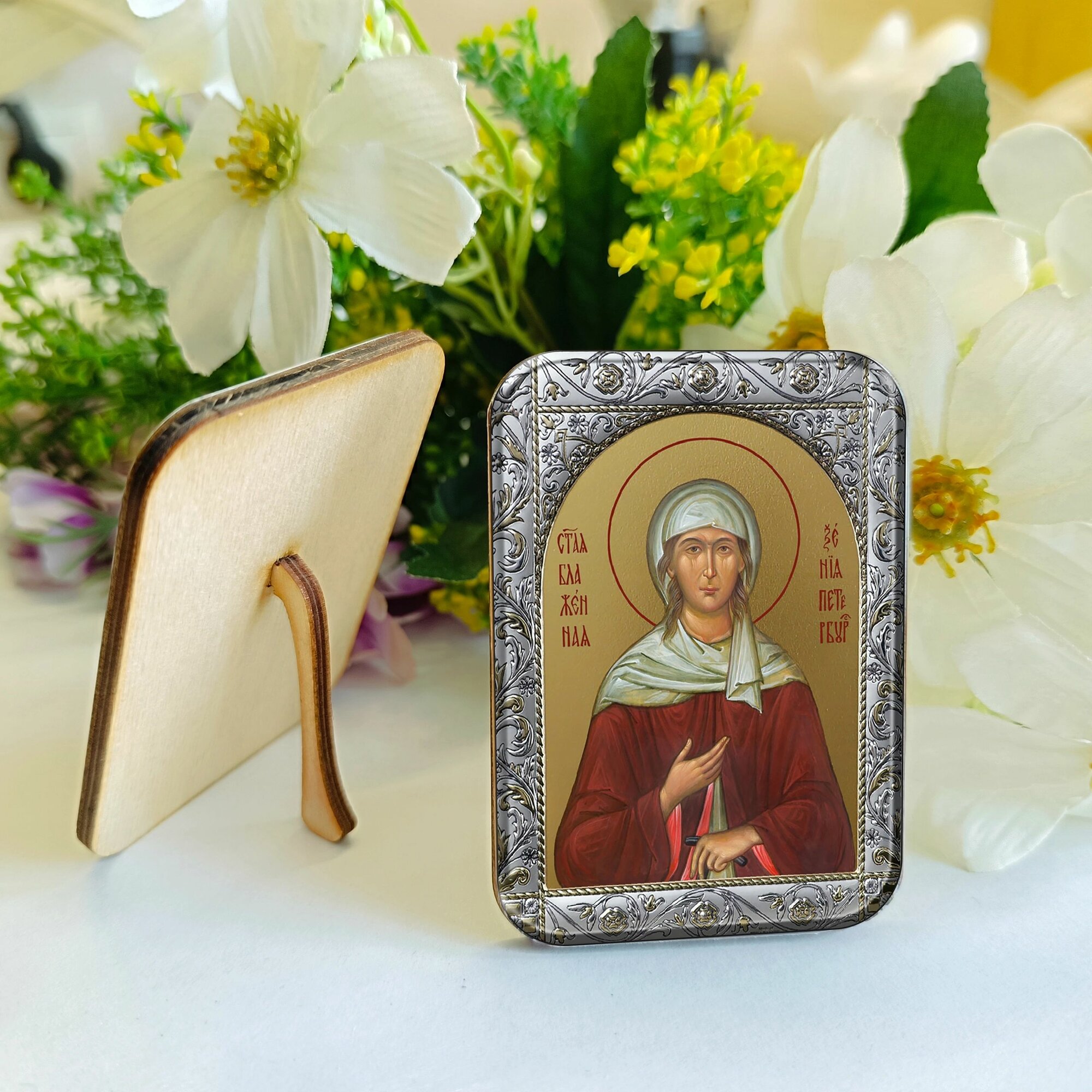 Икона Святая Ксения Петербургская с подставкой
