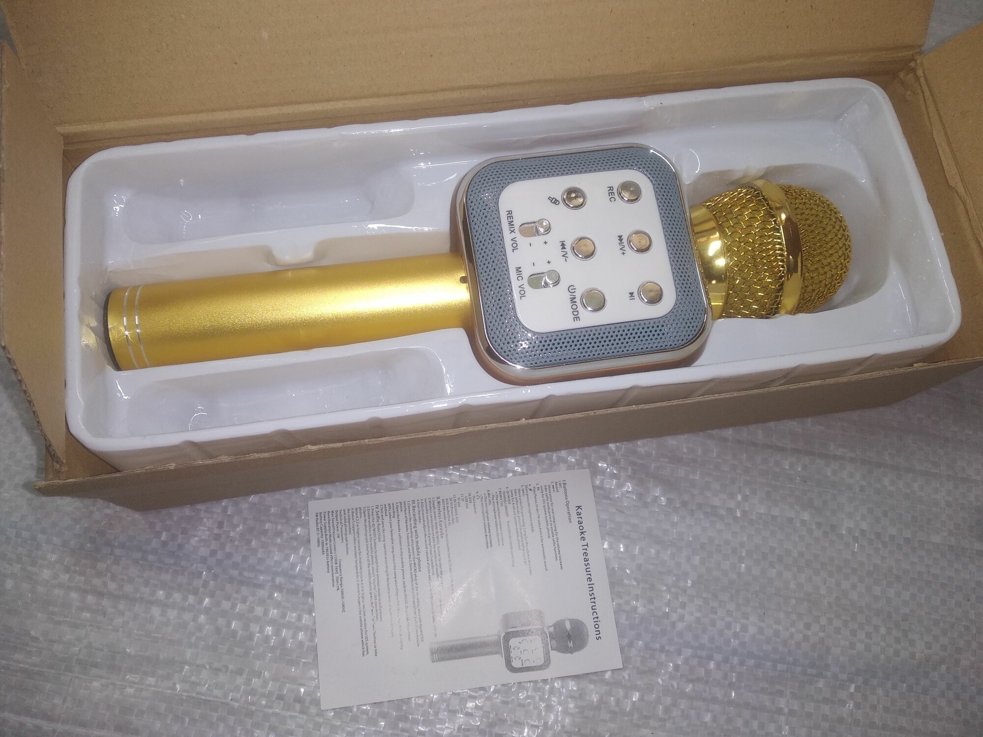 Микрофон WS-1818 с караоке Gold