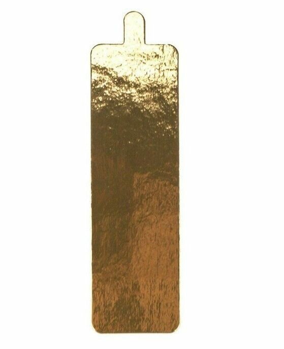 Подложка картонная 0,8мм прямоугольная золото 13х4см с ручкой уп/10шт