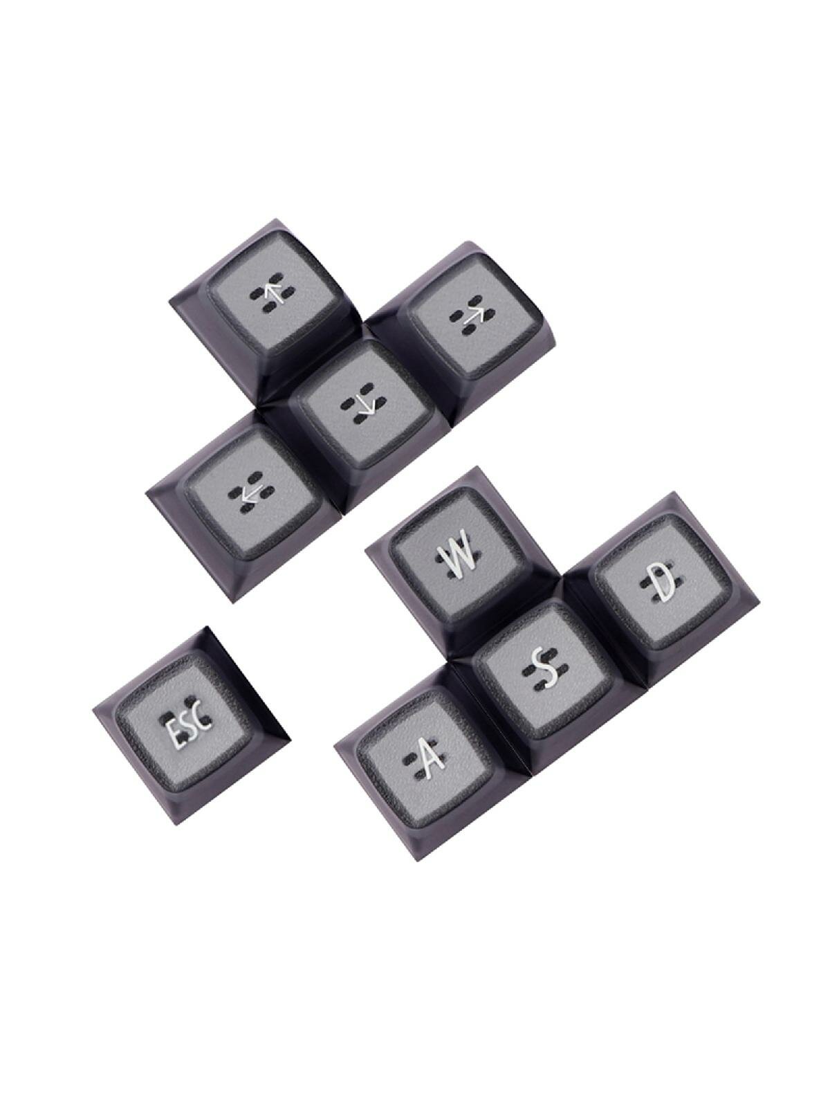 9 Key ABS Backlights Double Skin Milk Keycaps Esc WASD Direction EMA Profile Keycaps for DIY Mechanical Keyboards
