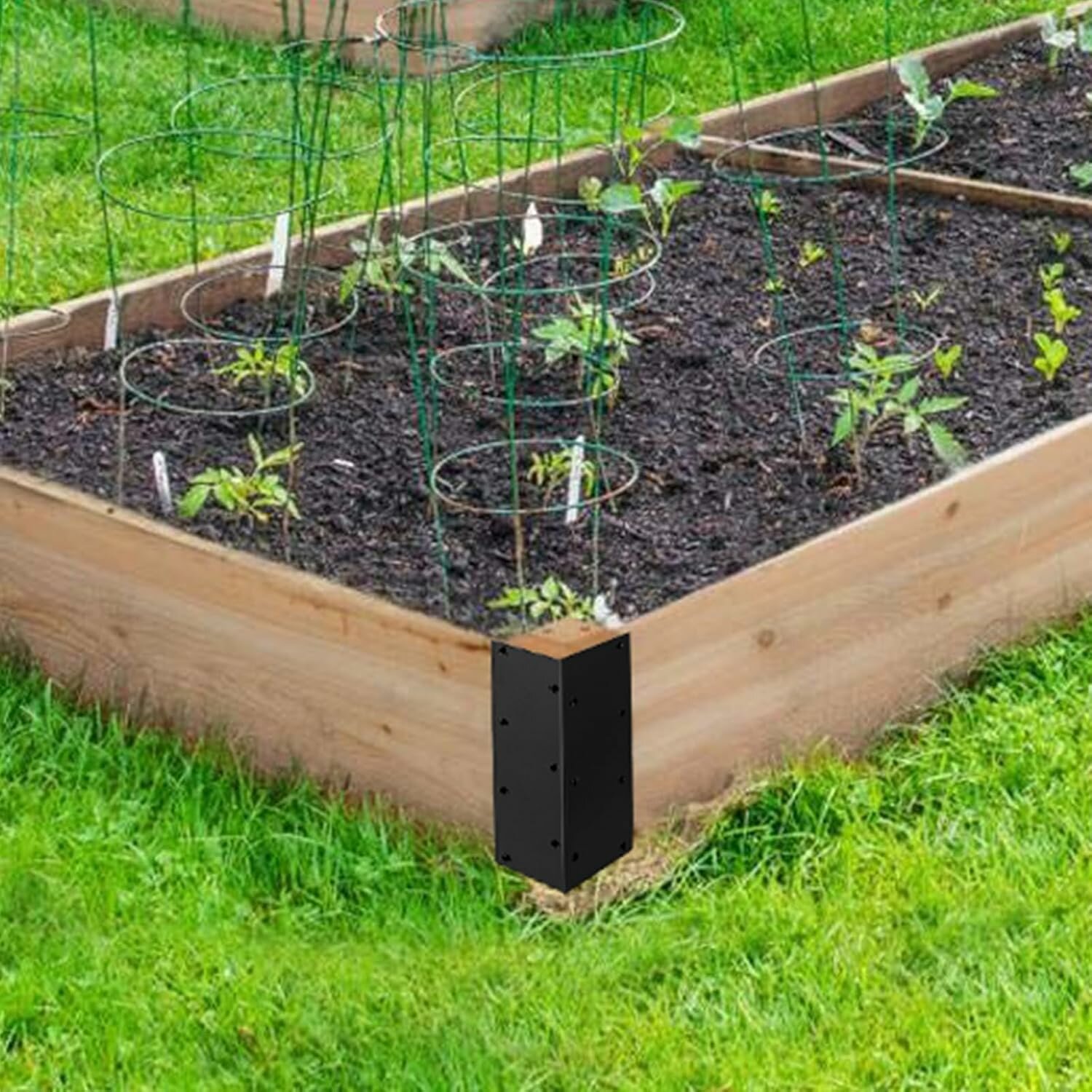 4 металлических угловых кронштейна для садовых грядок