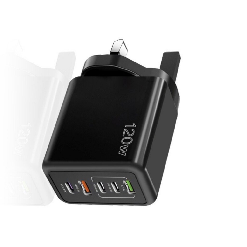 Зарядные устройства мощностью 120 Вт с USB QC3.0, быстрая зарядка с 5 портами PD USB Type C для мобильных телефонов