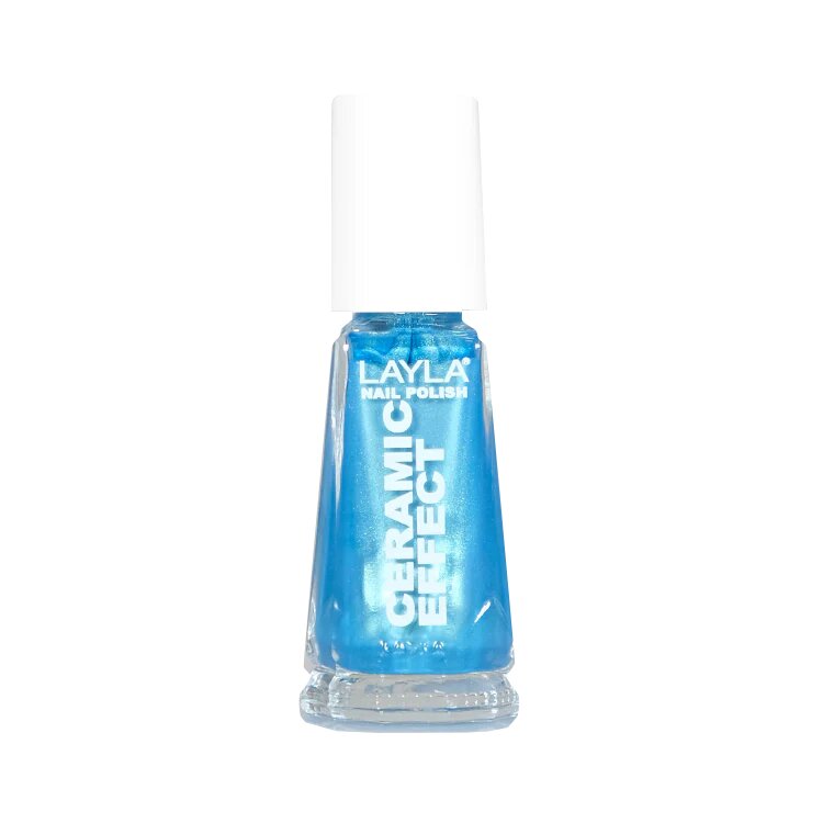 Layla Cosmetics Эмаль с керамическим эффектом Nail Polish Ceramic Effect 1243R23-073, 073, Vibrant Blue, 10 мл