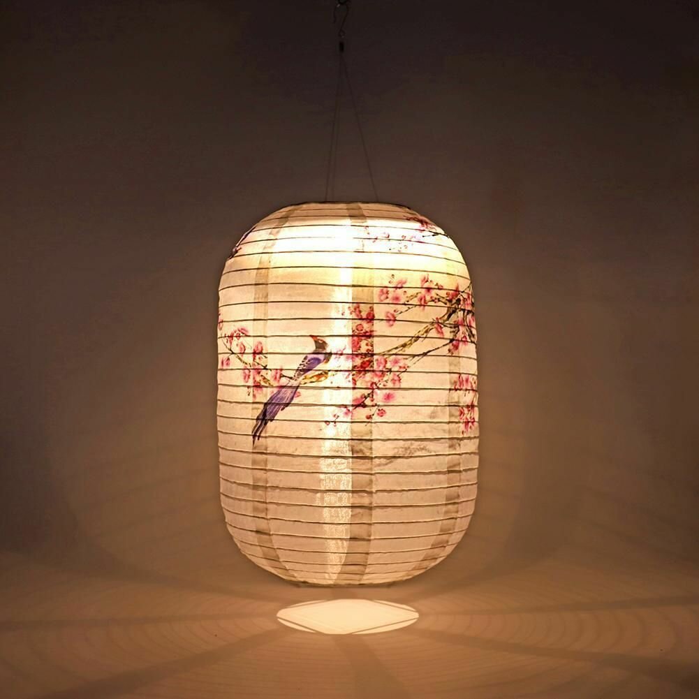Солнечный фонарь с китайским японским принтом, подвесной светильник для вечеринки в саду (D)