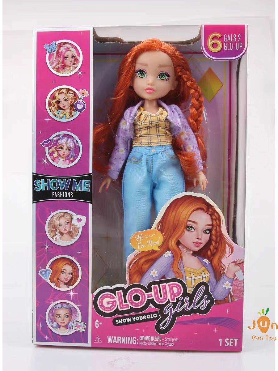 Far Out Toys GLO-UP Girls Rose S1 -S / игрушки для девочек, модные куклы, с рыжевато-каштановыми вьющимися волосами, подходят для детей от 6 лет и старше