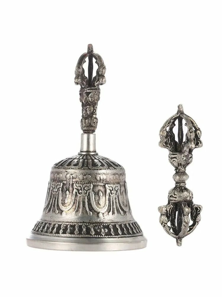 Изготовленный вручную тибетский буддийский храмовый медитативный поющий колокольчик с Дордже Ваджрой