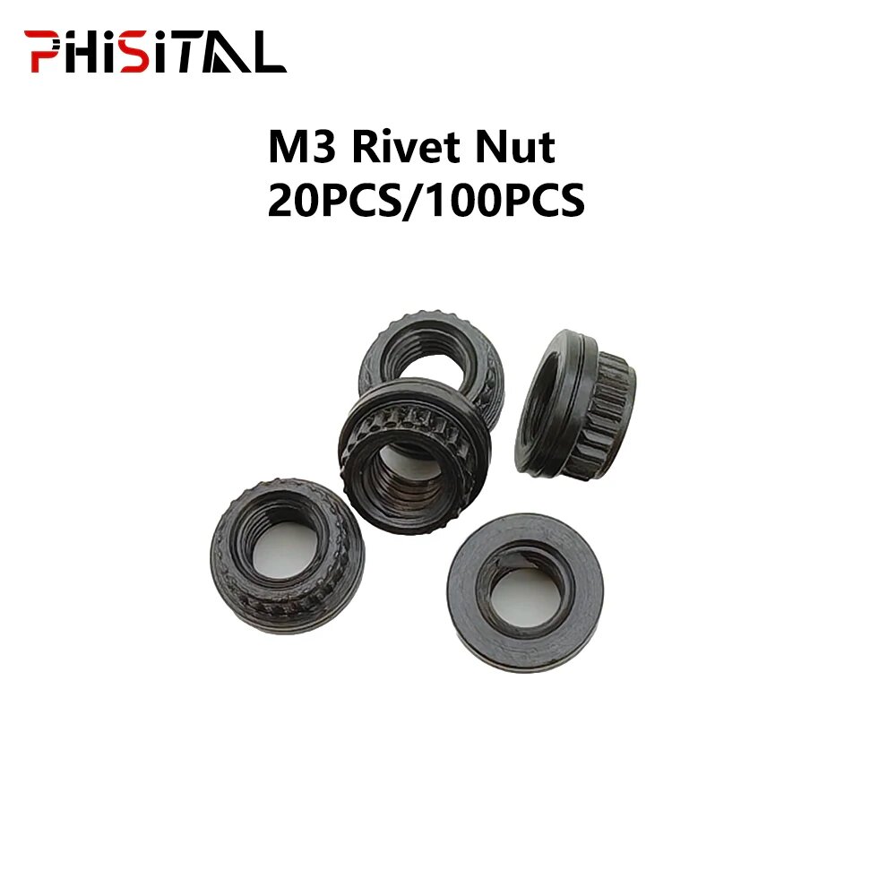 М3 шестиугольные заклепки-гайки из углеродистой стали, 20PCS