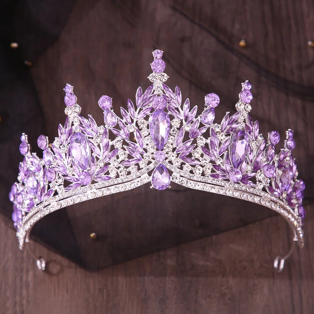 Розовая хрустальная тиара DIEZI, silver pink — фото 1