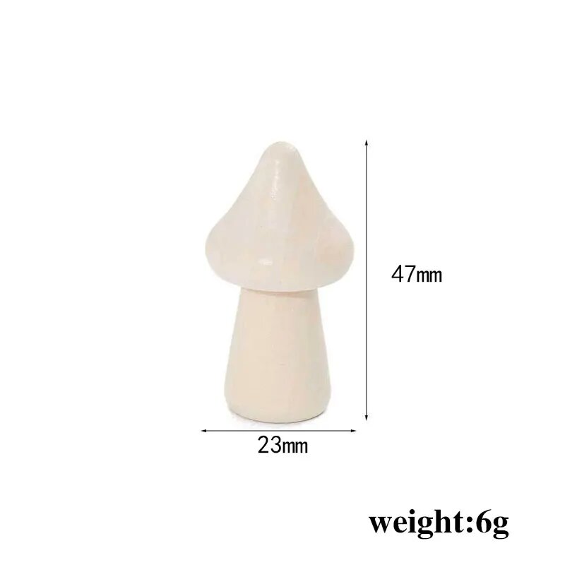 Незавершенные деревянные грибы 5 шт. Белый, Type B 23X47MM