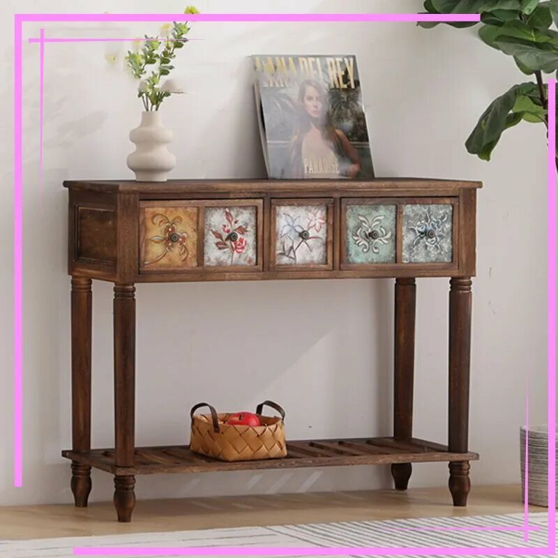 Туалетный столик "Ретро", с ящиками, массив дерева, 100x30x90 см