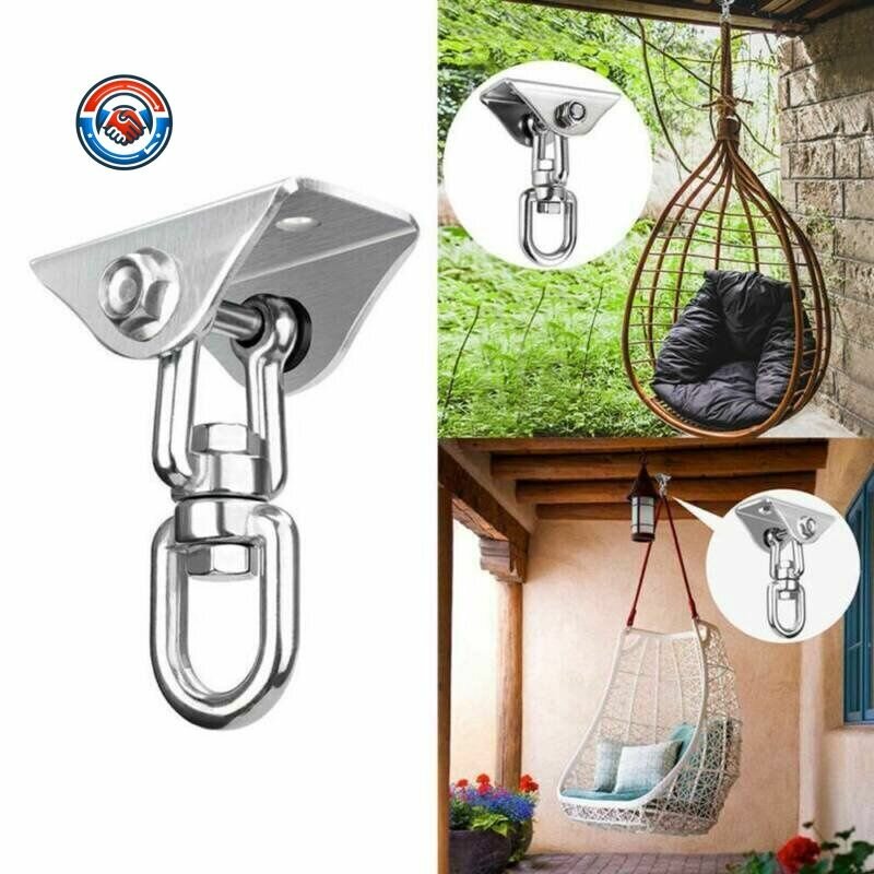 Поворотный крюк 360 из нержавеющей стали, 250 кг, комплект для гамака, йога-стула, качелей, универсальный потолочный монтаж