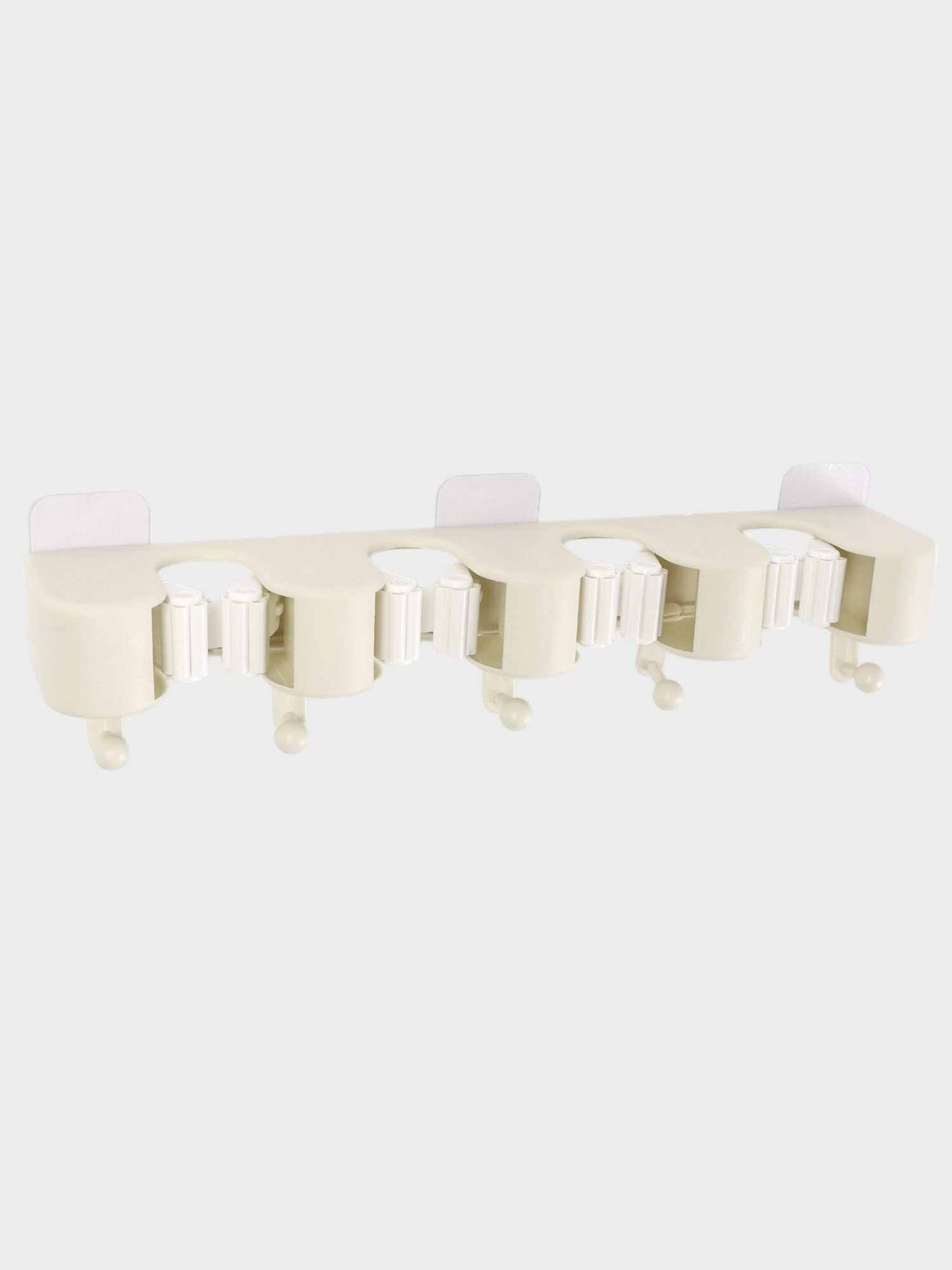 Держатель для швабр настенный самоклеящийся, 4 отделения, 33х6х6 см