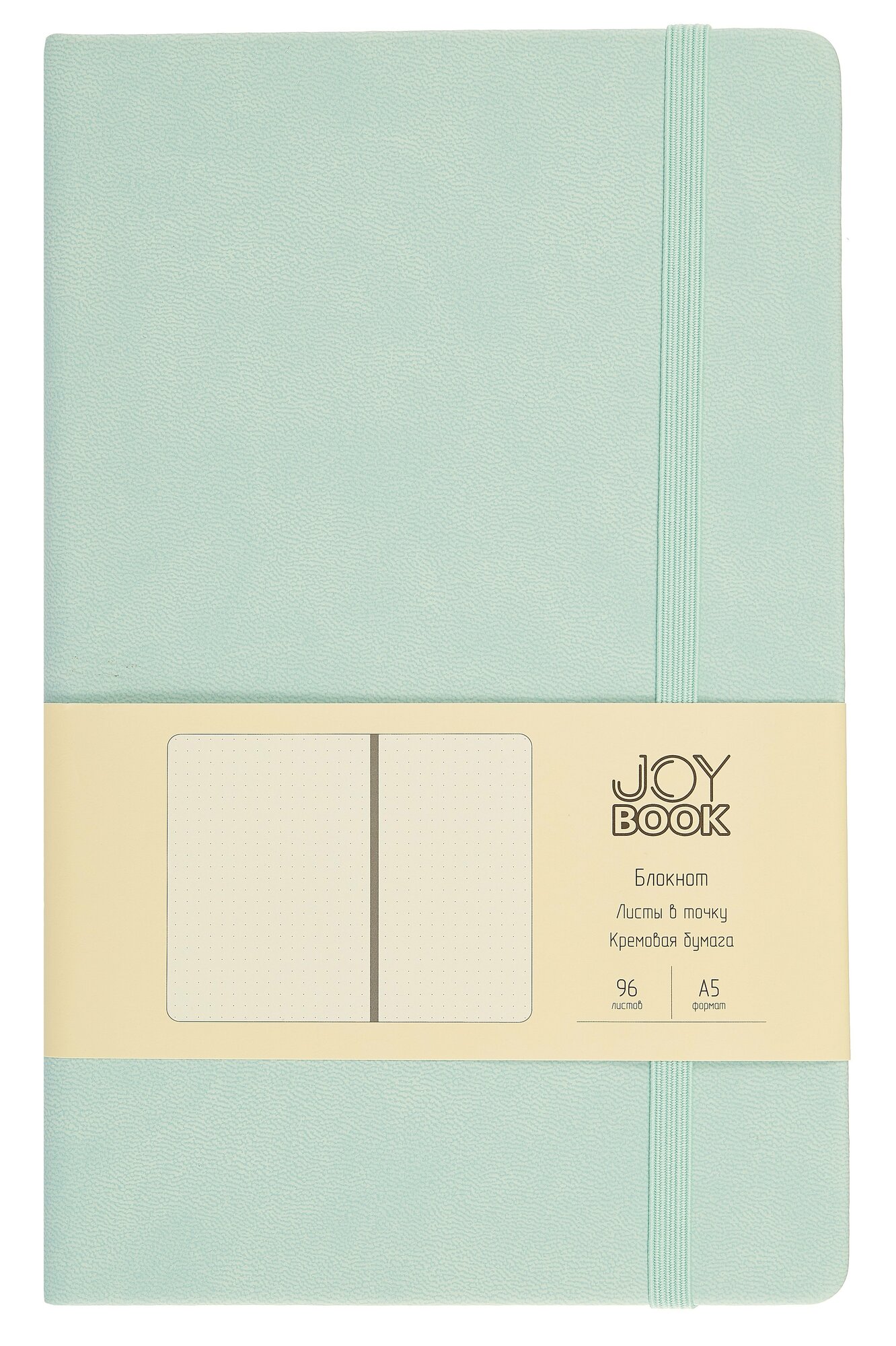 Книга для записей А5 96л тчк. "Joy Book. Сахарный лед" иск. кожа, тонир. блок, скругл. углы, ляссе, резинка, карман на задн. форзаце