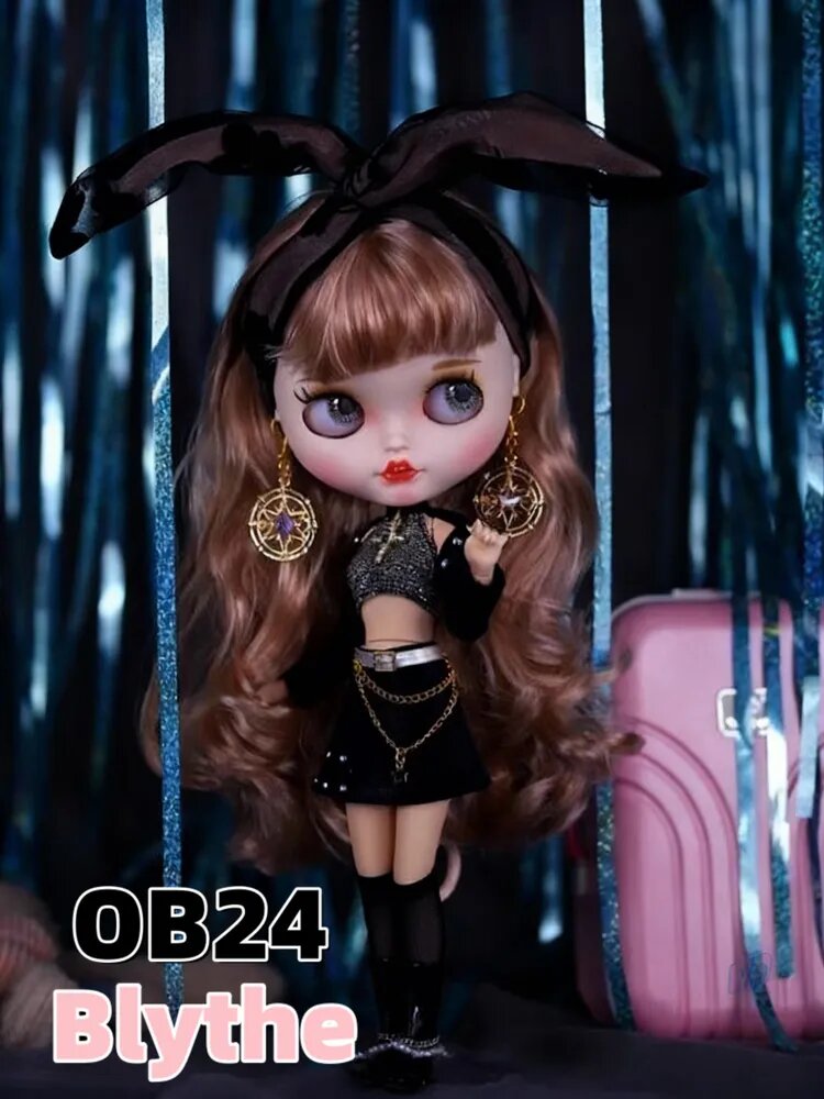 Шарнирная кукла Блайз Blythe на теле OB24, 30 см Полный комплект: парик, глаза, одежда Дизайнерский макияж