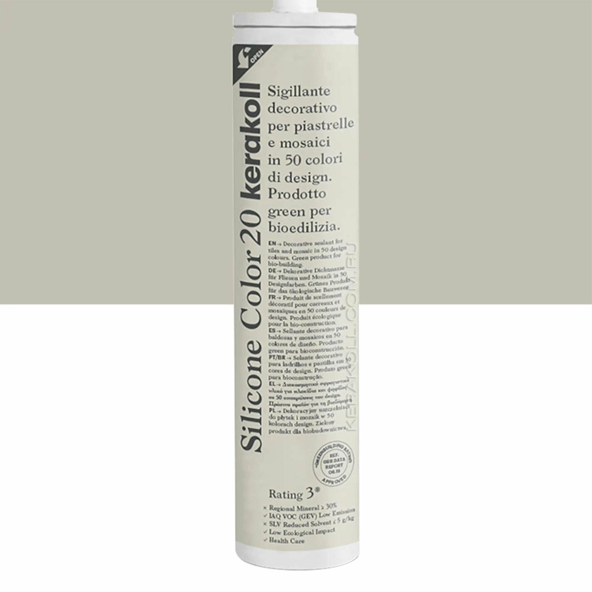 Герметик KERAKOLL SILICONE COLOR (50 цветов Design), Цвет 20 (Молочно-белый) 310 мл.