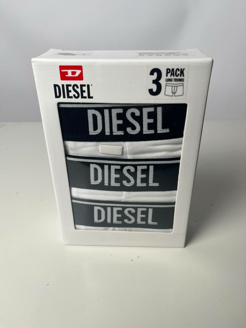 Трусы DIESEL 3 PACK LONG TRUNK, комплект из 3 шт., размер L, белый — фото 1