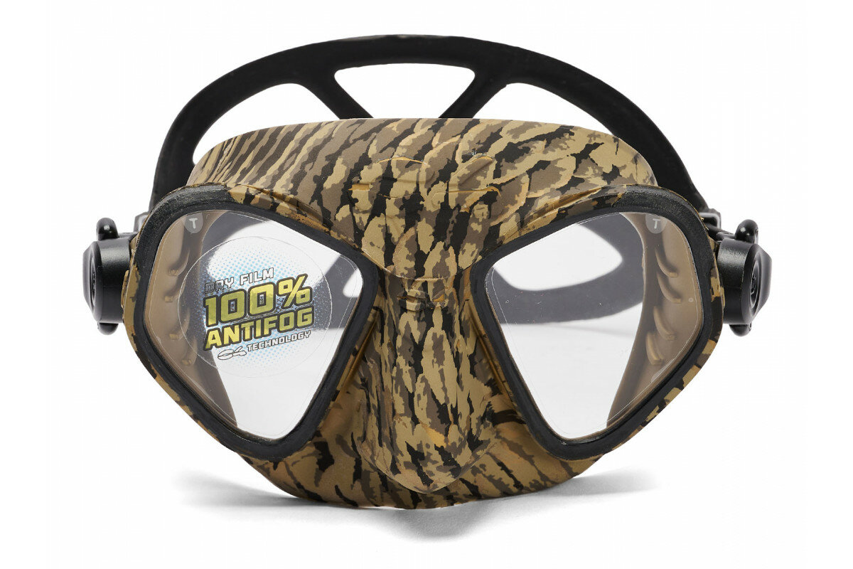 Маска для фридайвинга, дайвинга, подводной охоты и сноркглинга C4 CONDOR ANTIFOG SNAKE CAMO