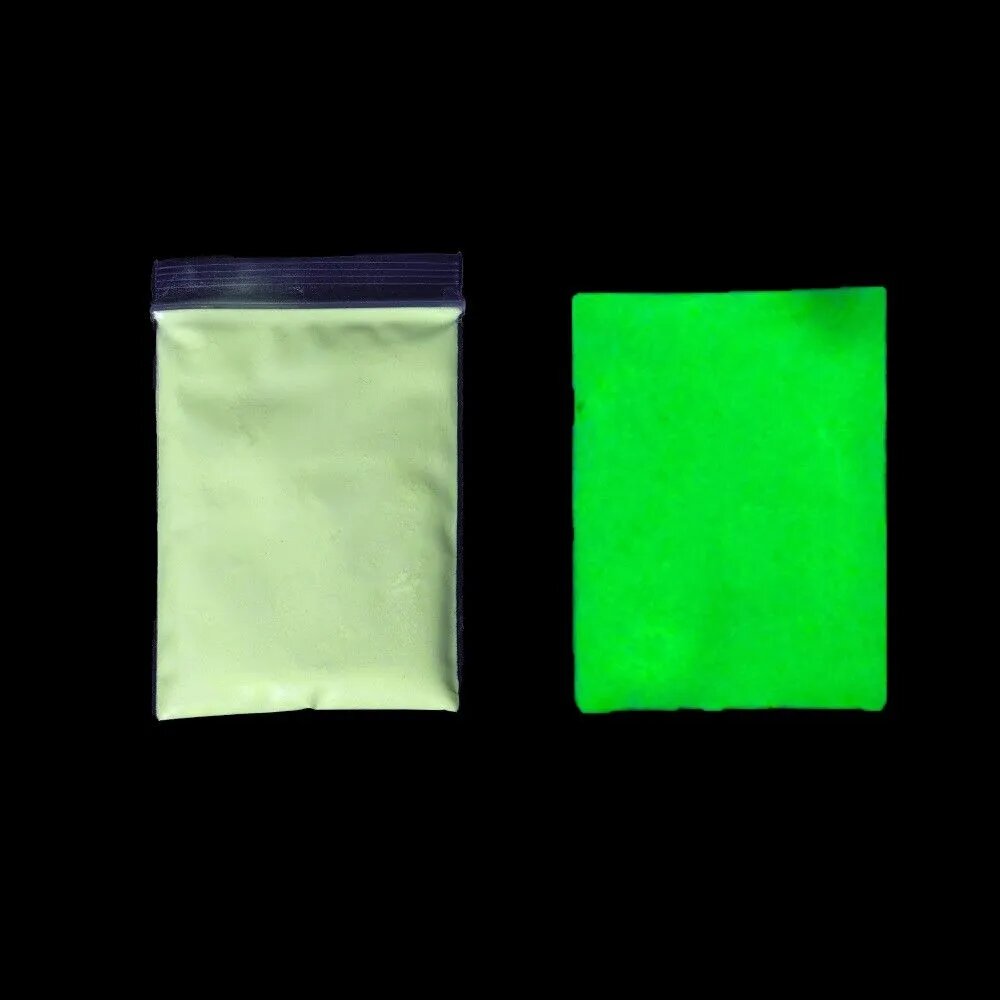 Люминофор порошок светящиеся в темноте светящийся 10 гр, цвет светло-зелёный