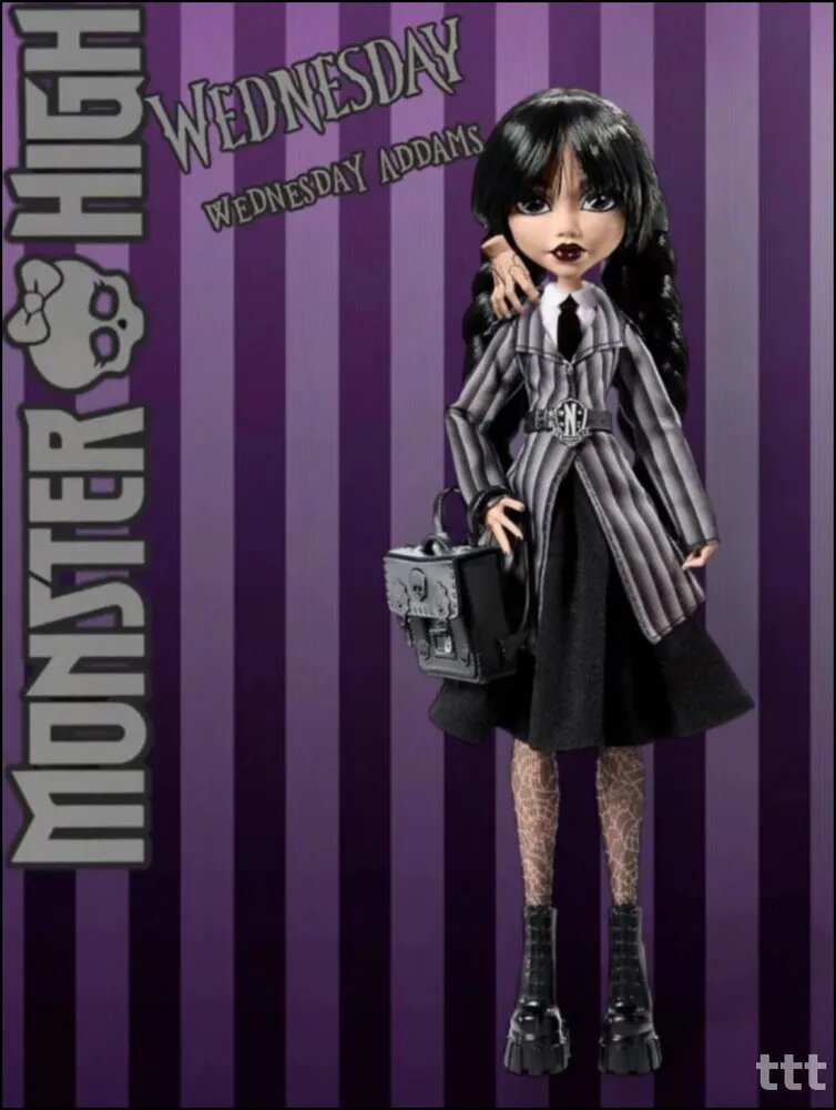 Эксклюзивный комплект школьной формы для куклы Уэнсдей Адамс, 25 см