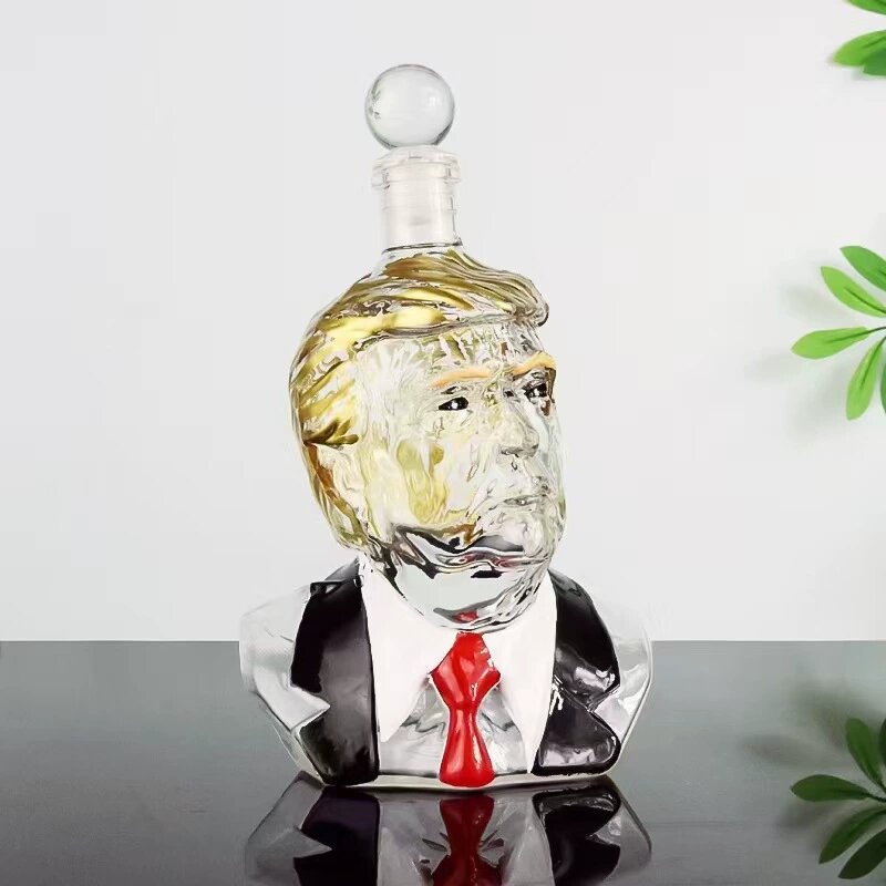 Графин в форме профиля – художественное стекло, для вина и виски, подарок