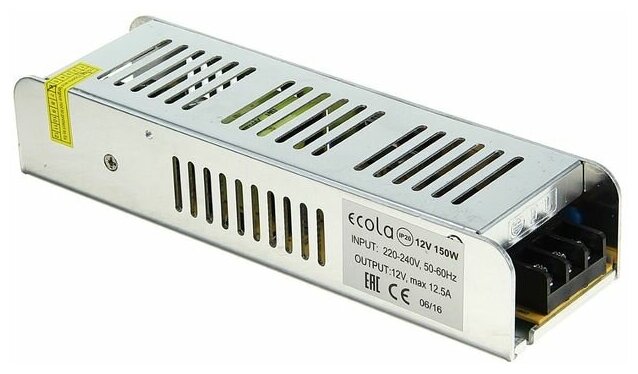 Блок питания для светодиодной ленты 12В 150Вт 200x58x38 IP20 Ecola B2N150ESB