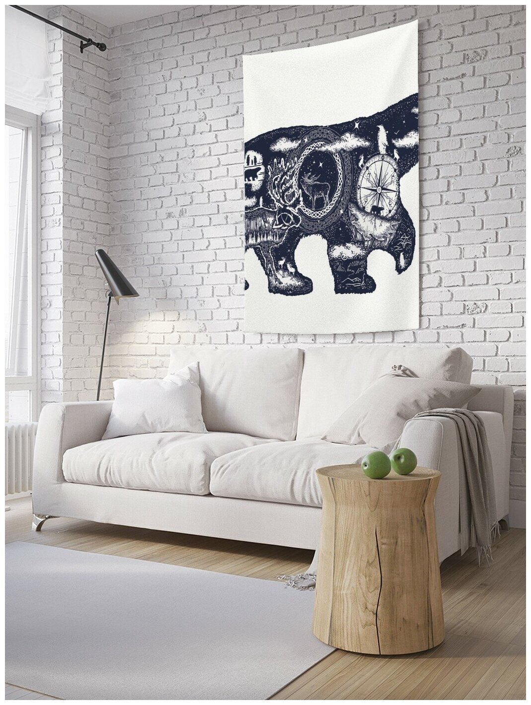 Вертикальное фотопанно на стену JoyArty "Дикий медведь", 100x150 см