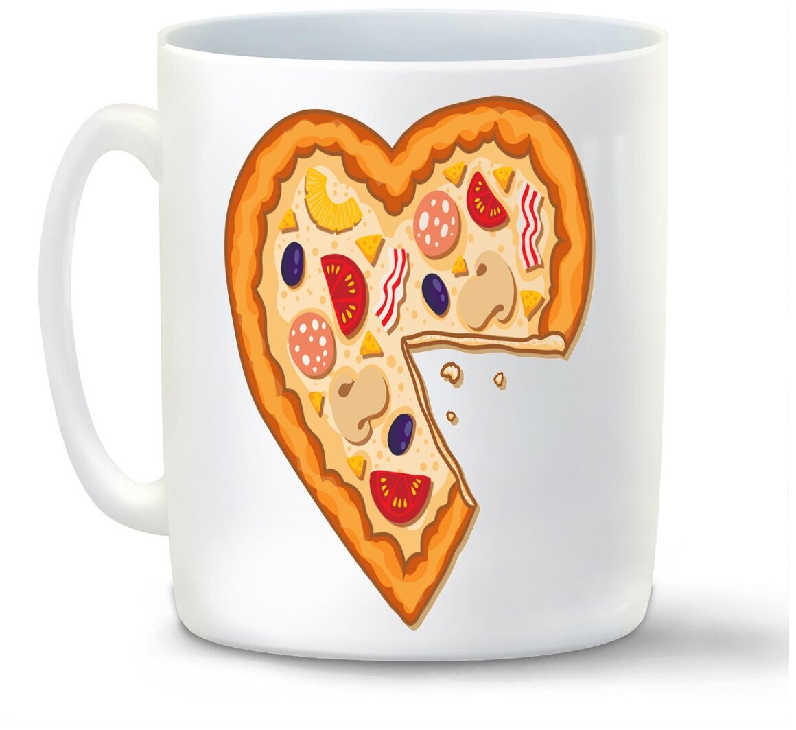 Кружка белая CoolPodarok Кусочек пиццы