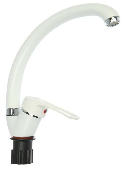 Смеситель для кухни ZEIN ZC2035, излив «Утка», картридж керамика 40 мм, белый/хром