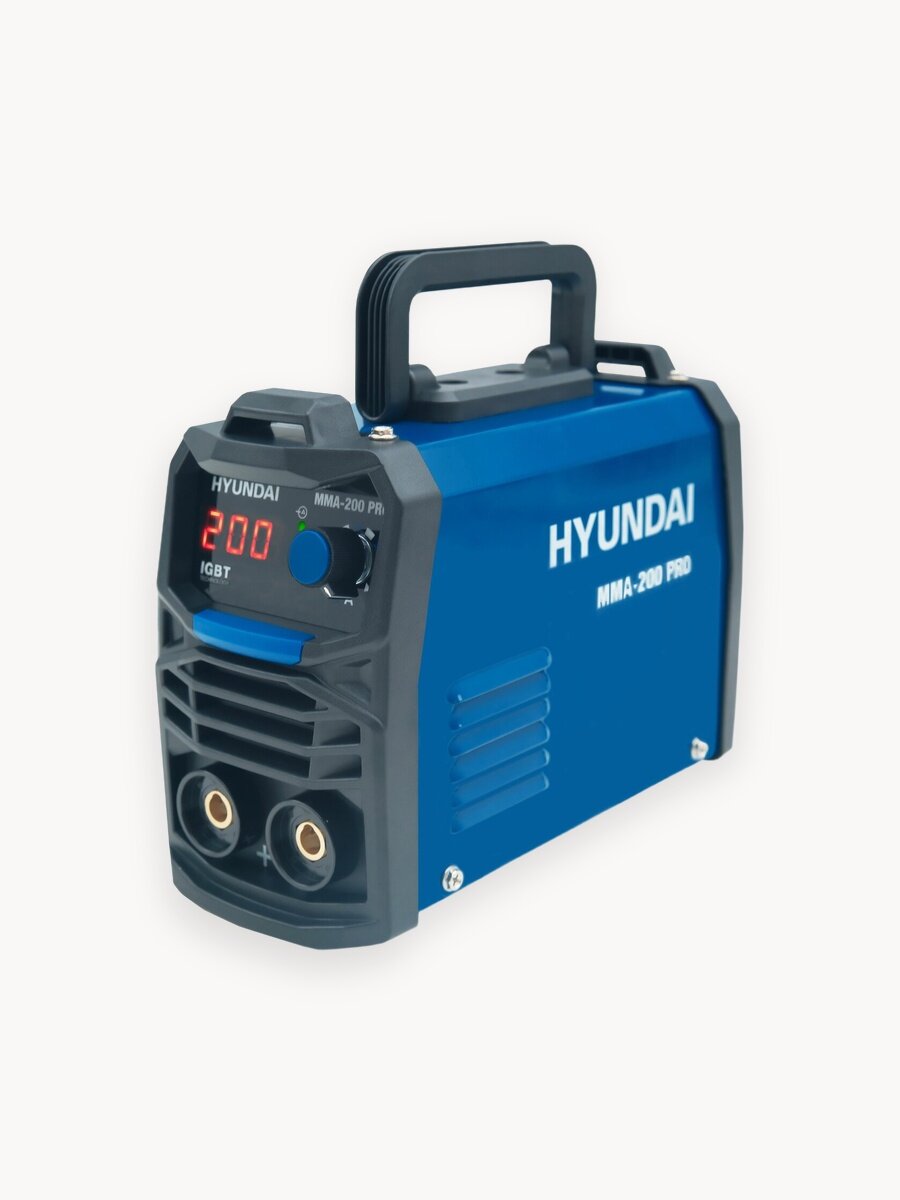 Сварочный инверторный аппарат Hyundai MMA-200 Pro, защита от перегрева/перегрузок, 200 А, LED-дисплей