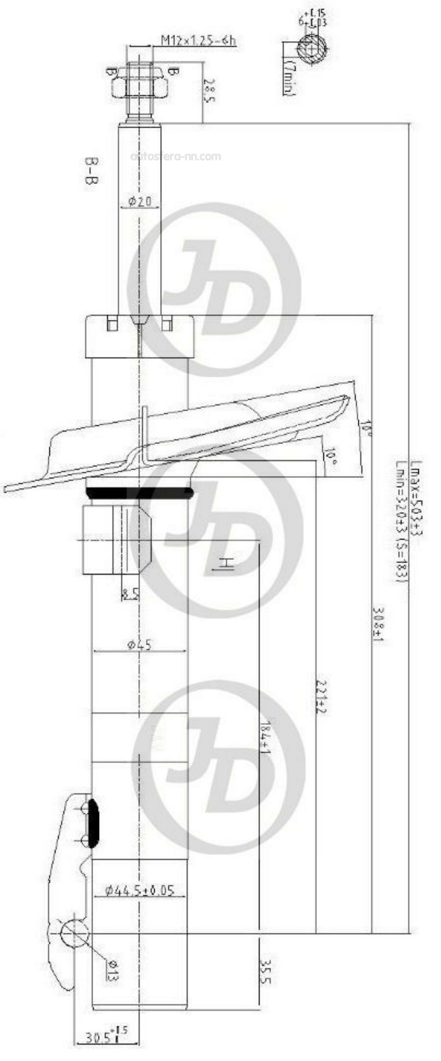 JUST DRIVE JAS0241 Стойка газомасляная передняя /333718/