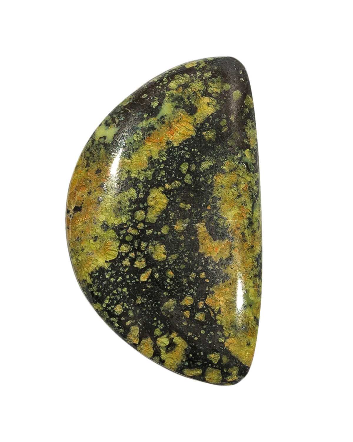 Кабошон из лизардита, размер 44х26х5 мм, вес 12 грамм, месторождение: Хакасия