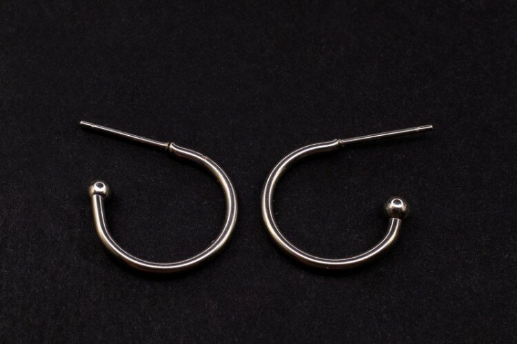 Гвоздики основы для серег 15х20х3х0,8мм, цвет стальной, хирургическая сталь, 21-255, 1 пара