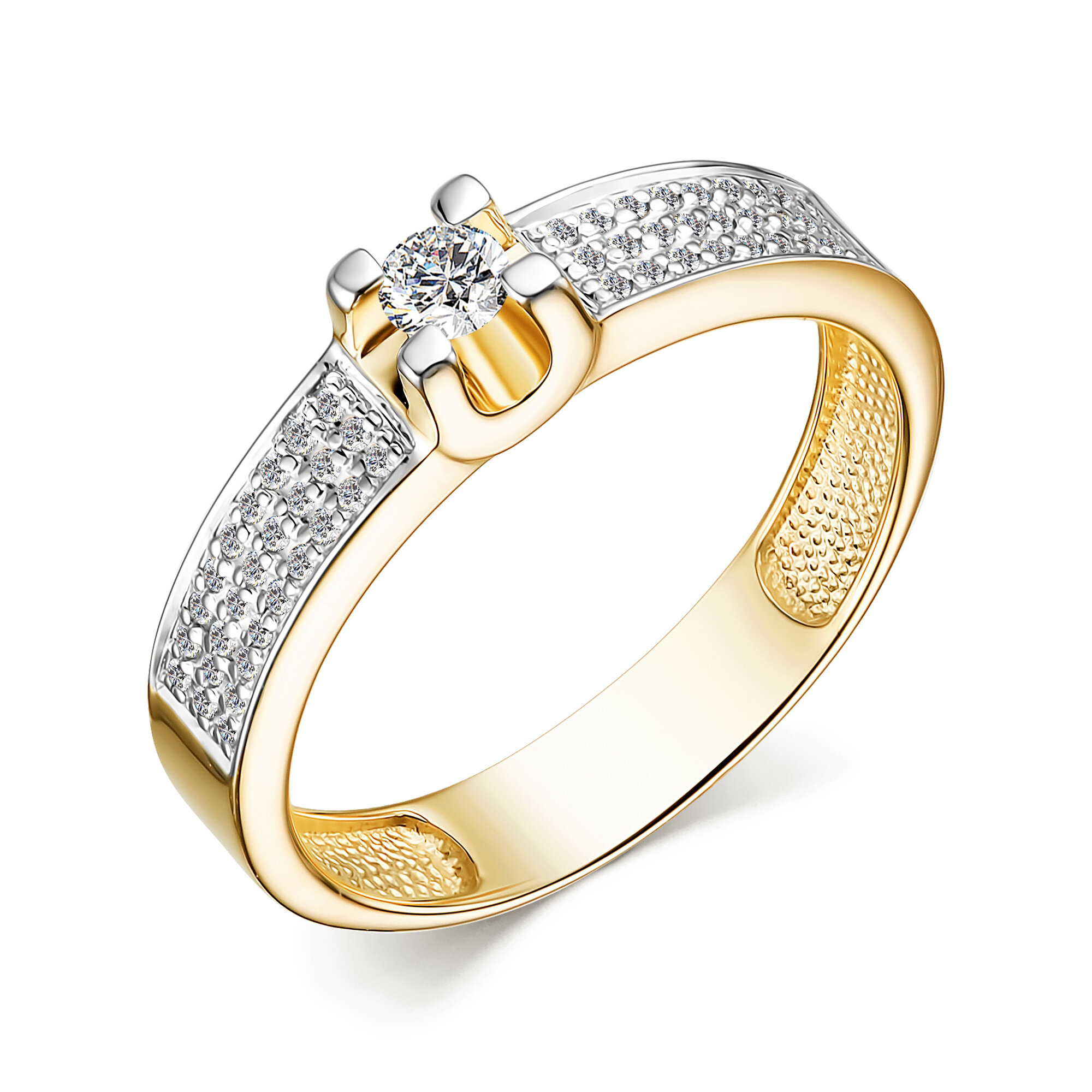 Кольцо, желтое золото, 585 проба, бриллиант