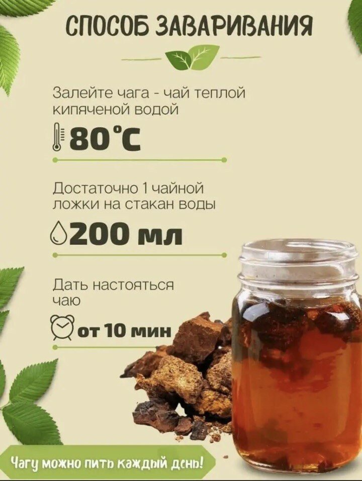 Чага натуральная дробленая крошка молотая березовая 100 гр