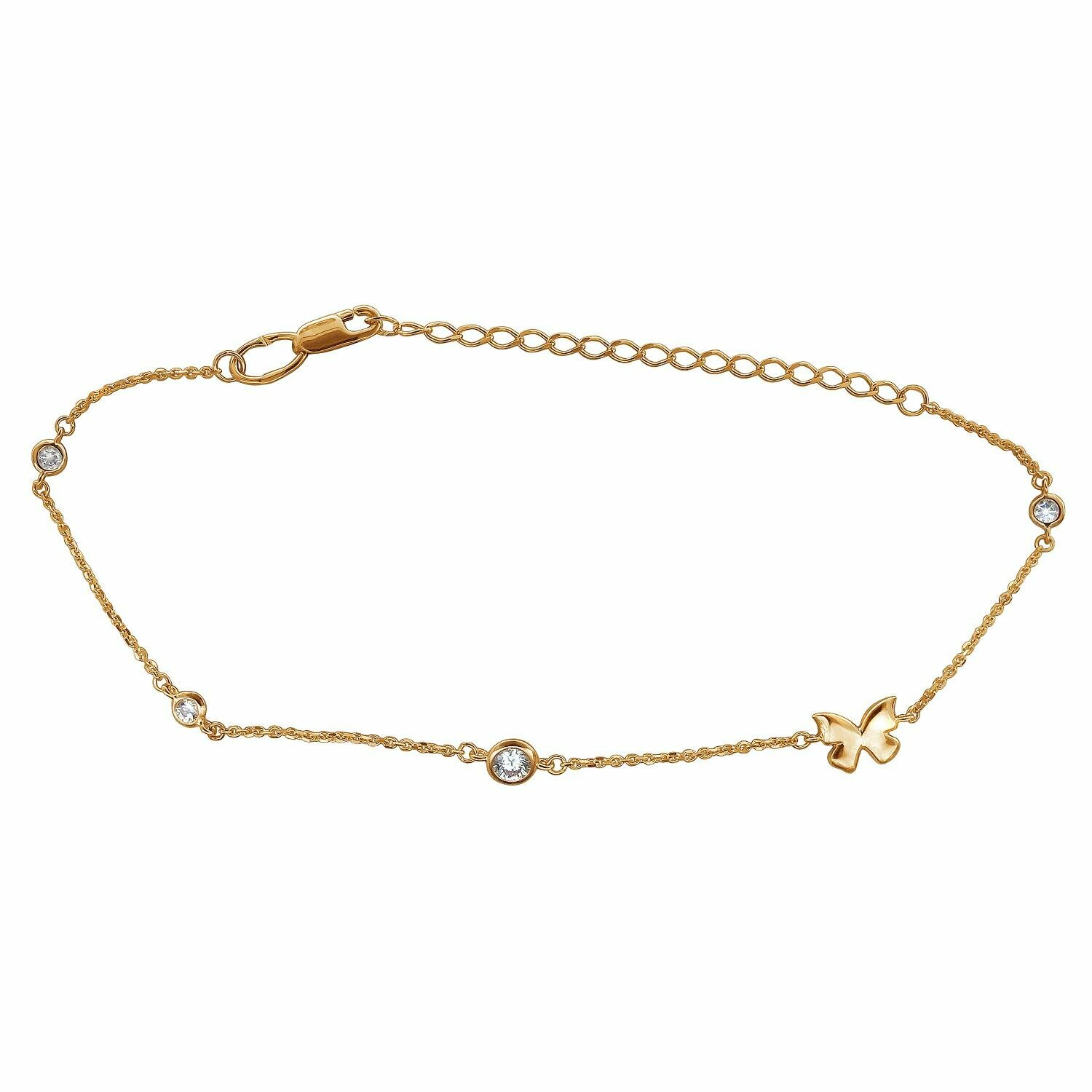 Браслет, золото, 375 проба, фианит