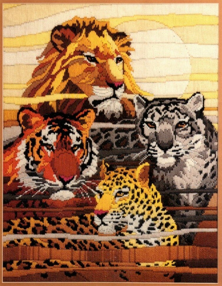 Набор для вышивания Janlynn #LS242 Big Cats (Большие кошки), Гобелен, 35.6 x 45.7 см