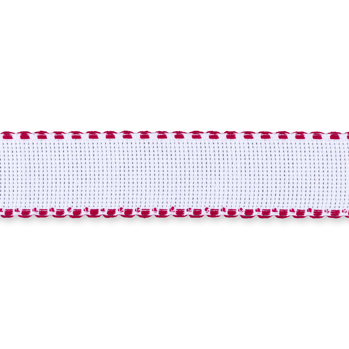 KT-35 Gamma канва Aida №14 100% хлопок, размер 35 мм × 1.5 м, белый/красный